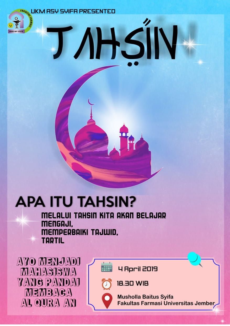 [POSTER] TAHSIN UKKI ASY-SYIFA 2019 – BEM Farmasi Universitas Jember