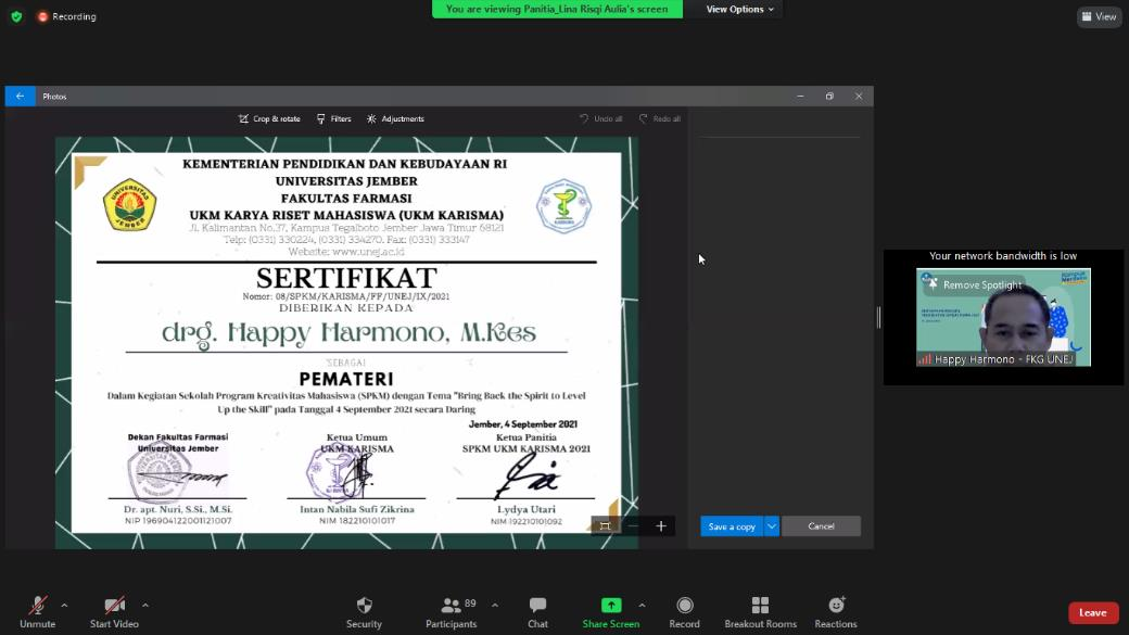 SEKOLAH PKM (SPKM) 2 – BEM Farmasi Universitas Jember